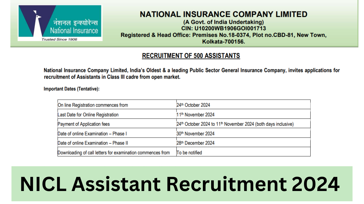 NICL Assistant Regional Language Test Date 2025 Out, Download Schedule