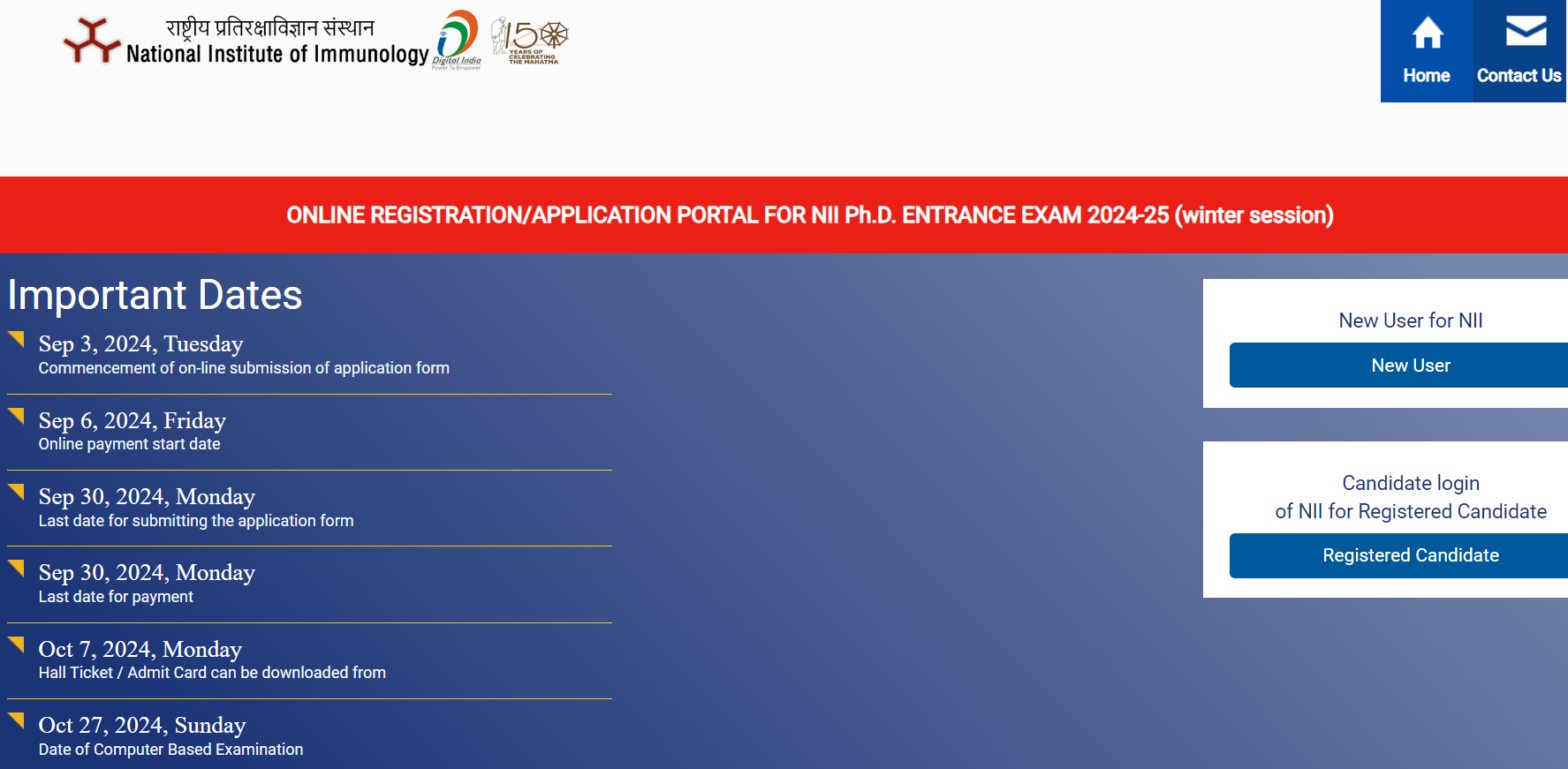 NII Phd Admission 2024 for Winter Session, Apply Link Eligibility, Exam Date