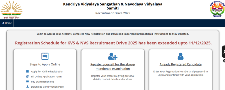 KVS Apply Online 2025, Last Date Extended to Submit Application Form
