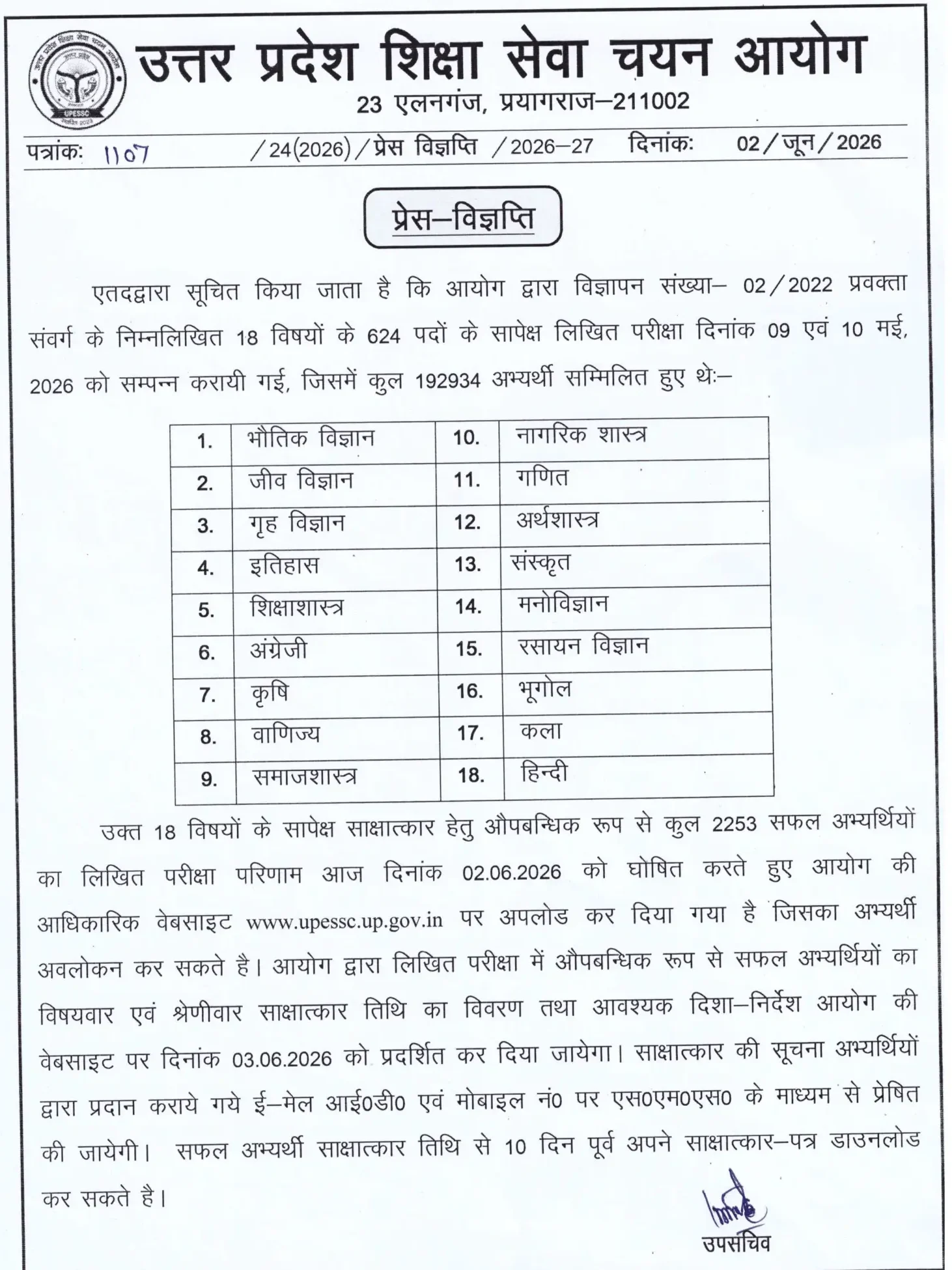 UP PGT Result 2026 Out upessc.up.gov.in, Download Male & Female Merit ...