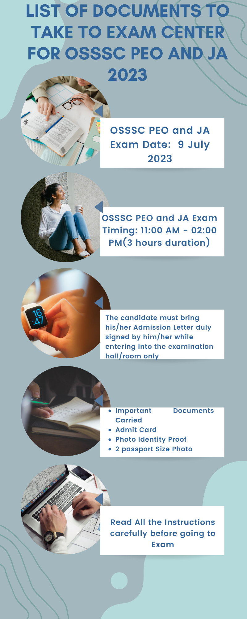 OSSSC PEO ଏବଂ JA 2023 ପାଇଁ ପରୀକ୍ଷା କେନ୍ଦ୍ରକୁ ନେବାକୁ ଥିବା ଡକ୍ୟୁମେଣ୍ଟ ଲିଷ୍ଟ