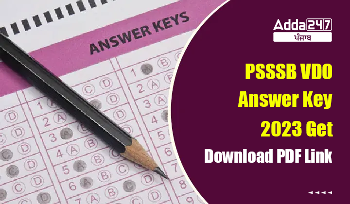 PSSSB VDO Answer Key 2023 Get Download PDF Link