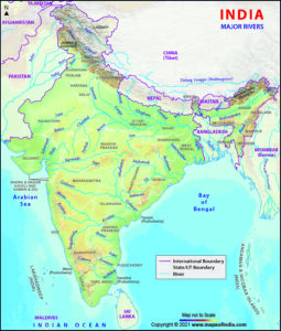 River Map of India- Check Indian River Map with Names