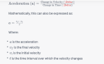 Acceleration Formula, Equation for Class 9