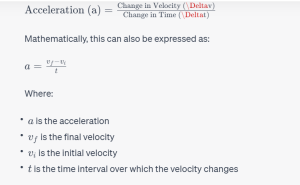 Acceleration Formula, Equation for Class 9