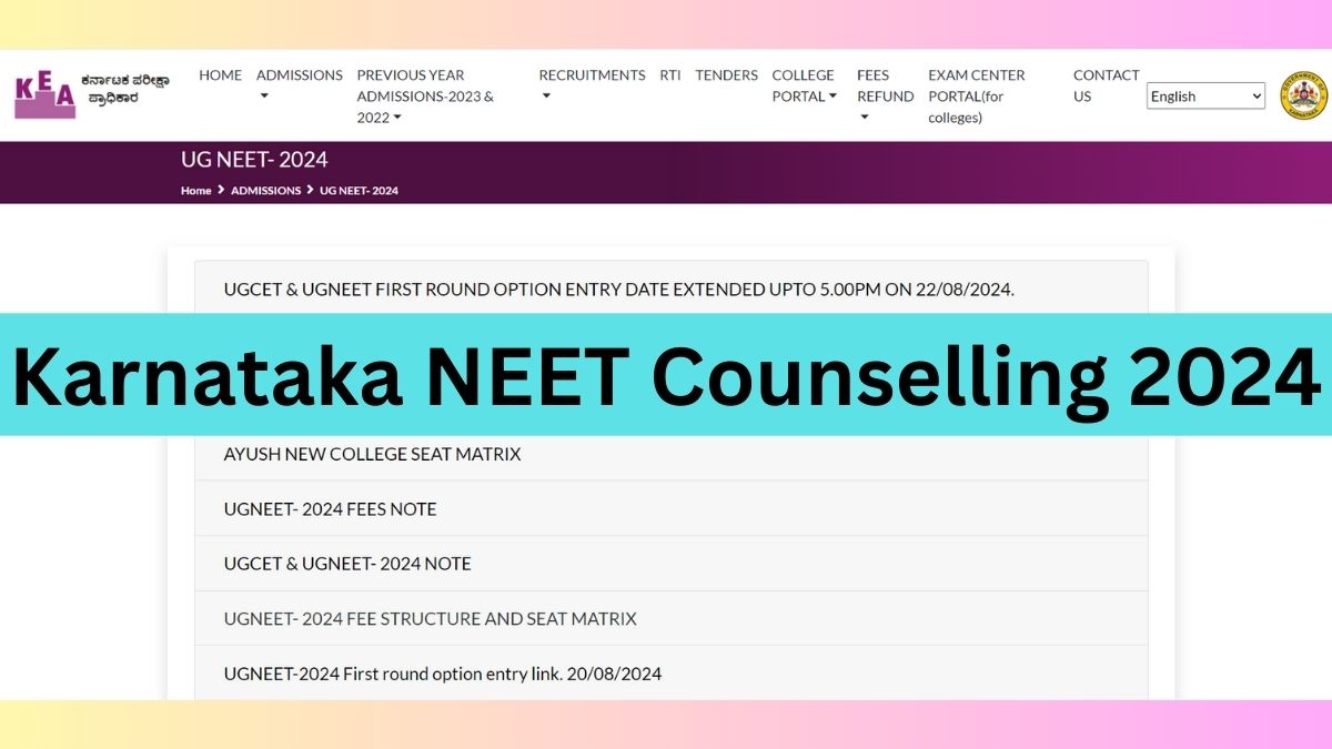 Karnataka Neet Counselling 2024 Round 2 Ongoing Check Merit List