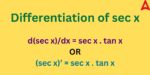 Differentiation of Sec x, Formula, and Examples