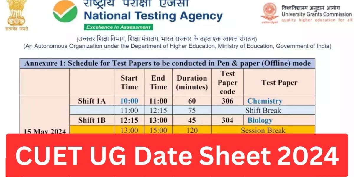 CUET UG Date Sheet 2024 (Out), Check Subject-Wise Exam Date Schedule CUET UG Date Sheet 2024 (Out), Check Subject-Wise Exam Date Schedule