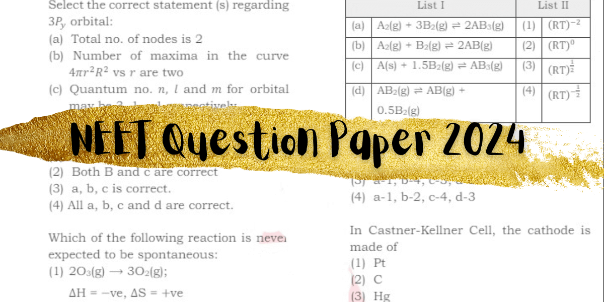 NEET 2024 Question Paper, PDF Download by NTA