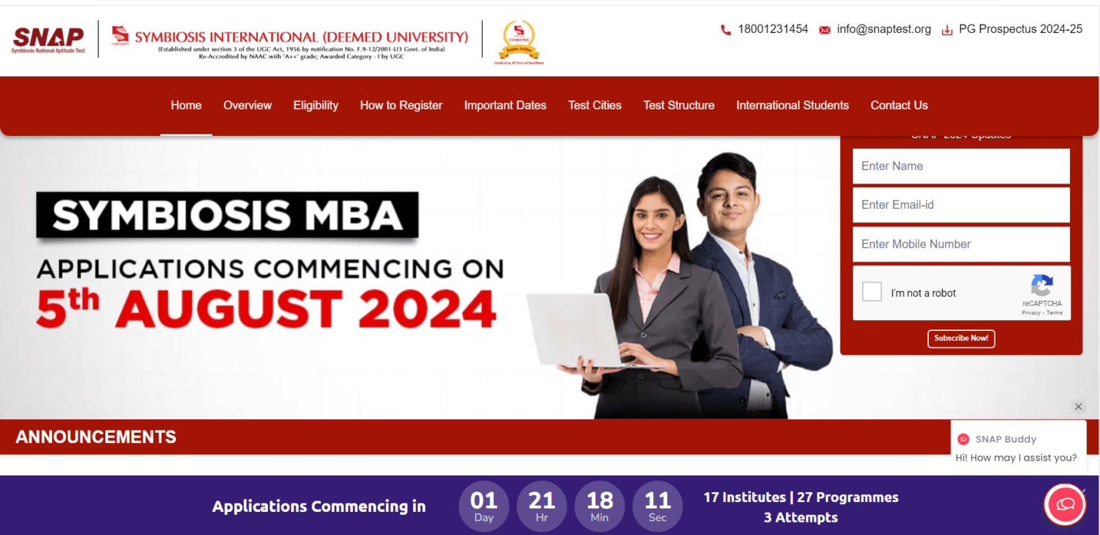 SNAP 2025: Application Begins (August 5), Check Exam Date, Fees ...