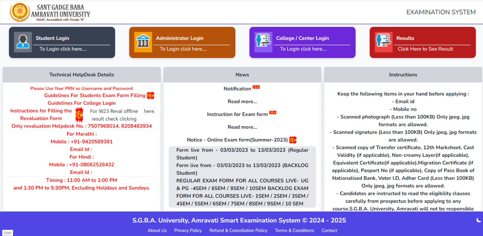 SGBAU Result 2025 Out @sgbau.ucanapply.com, Check Summer Semester Exam Results