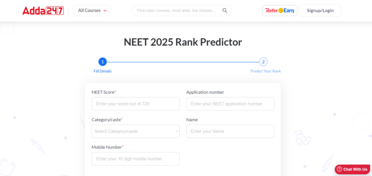 NEET Rank Predictor 2025 (Free), Know your Rank and Percentile for ...