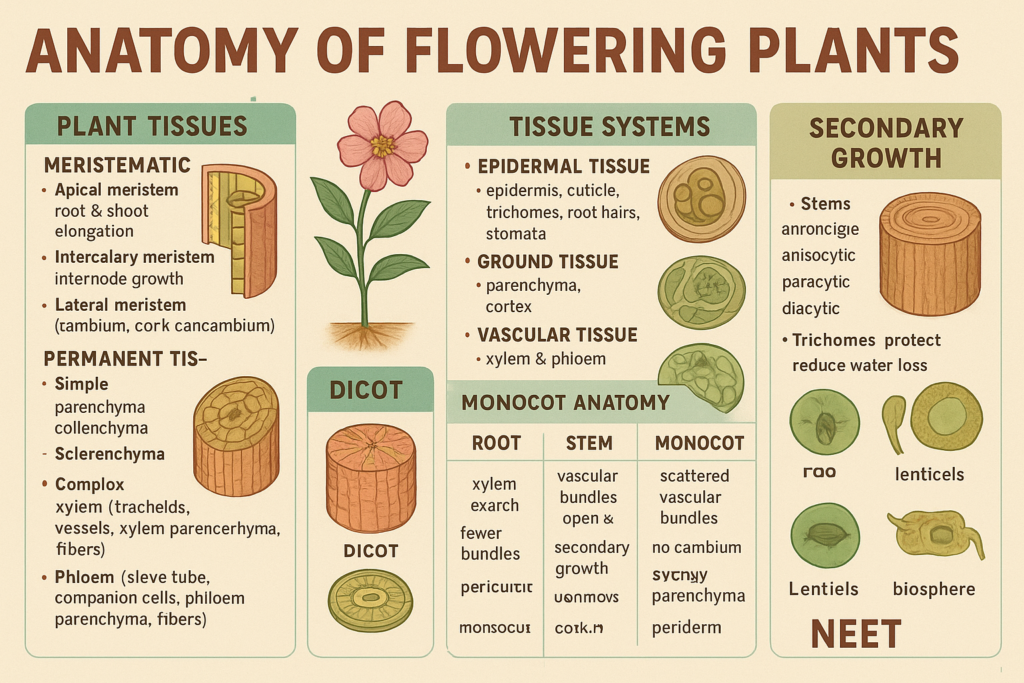 Anatomy And Flowering Plants NEET Notes (Free Download for Revision)