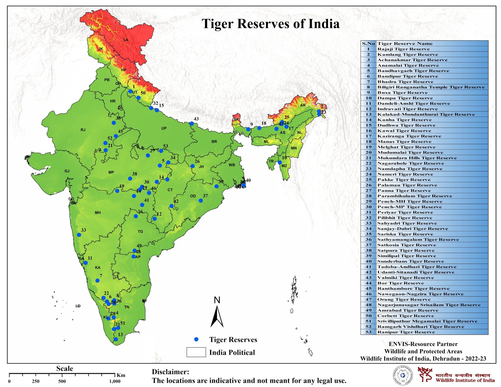 List of Total Tiger Reserves in India, Map, Names, Schemes