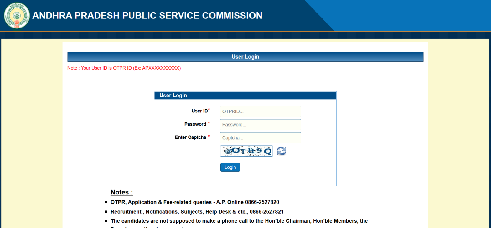 APPSC OTPR Complete Registration Process & Steps to Retrieve Password