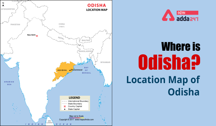 Where is Odisha - Location map of Odisha